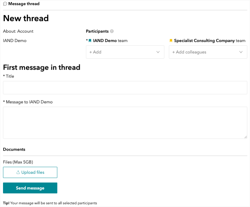 Messages - send messages & manage threads – IAND